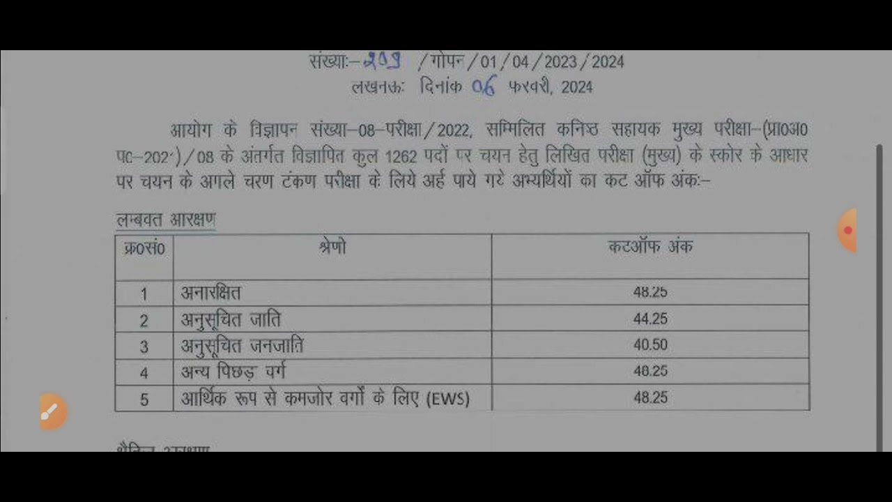 upsssc-big-breaking-junior-assistant-1262-post-results-declare-now