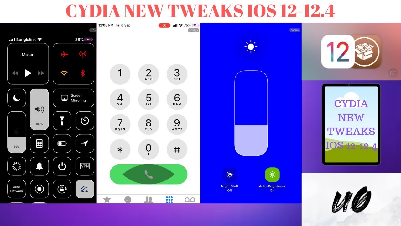 Cydia New Tweaks Ios 12-12.4 - YouTube