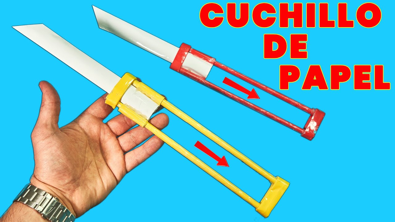 Cómo hacer un cuchillo de papel - Origami cuchillo - YouTube
