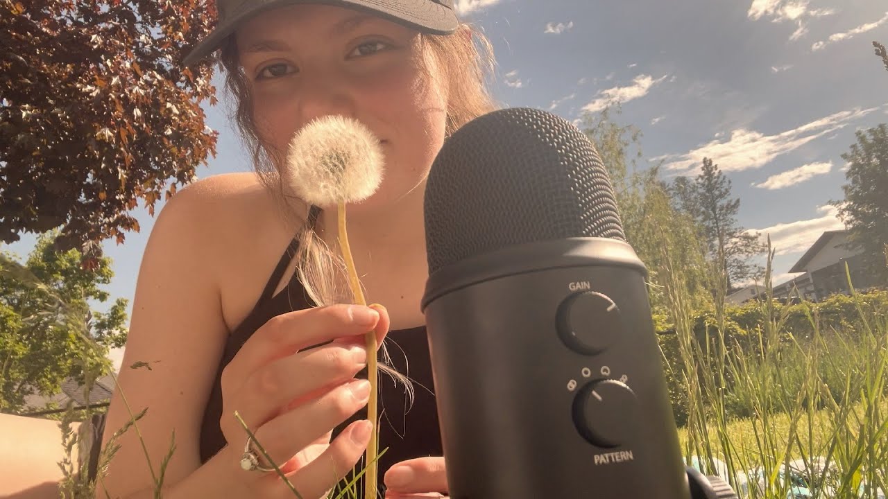 trying asmr outside for the first time🌞 • (no talking) applying ...