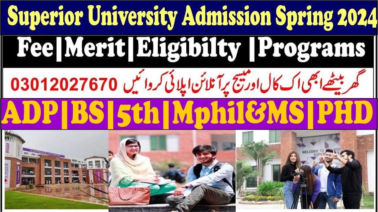 How to apply in Superior University Admission Spring 2024|Programs|Fee ...