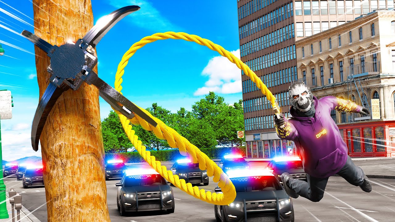Using Grappler Gun To Troll Cops in GTA 5 RP - YouTube