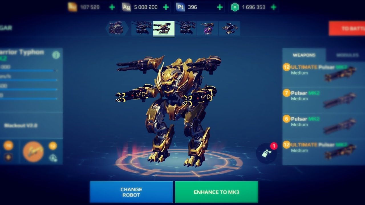 #WarriorTyphon With weapons 2 ULTIMATE Pulsar and 2 Pulsar Medium..TDM ...