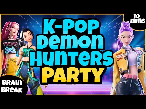 🎉K-Pop Demon Hunters Party 🎉 | Huntrix | Brain Break | Mini-Games | GoNoodle Inspired