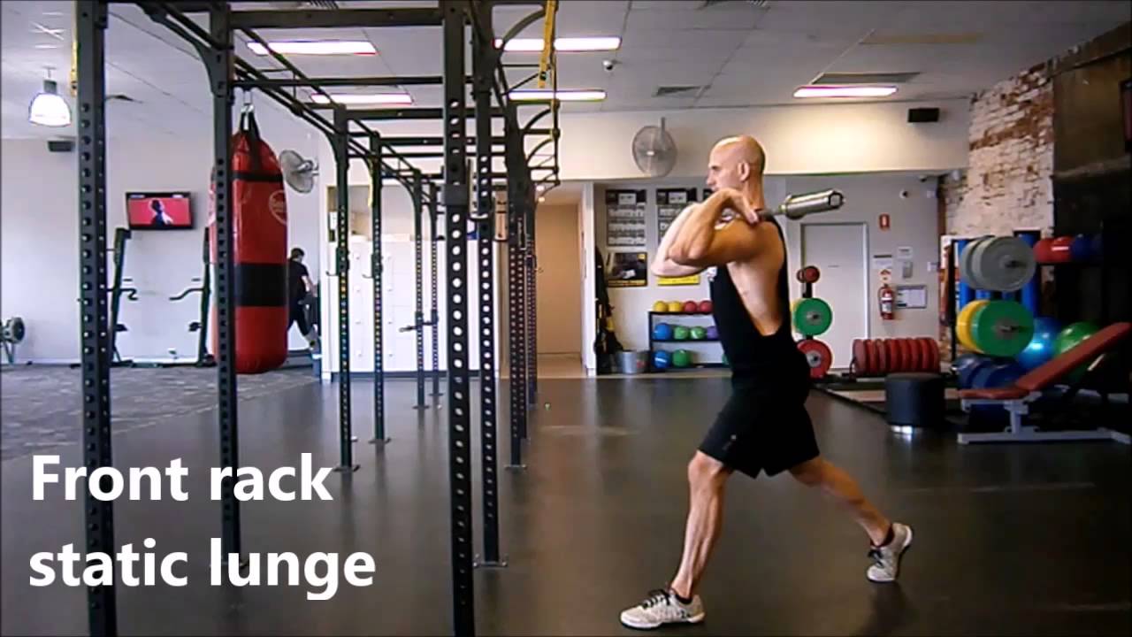 front rack static lunges - YouTube