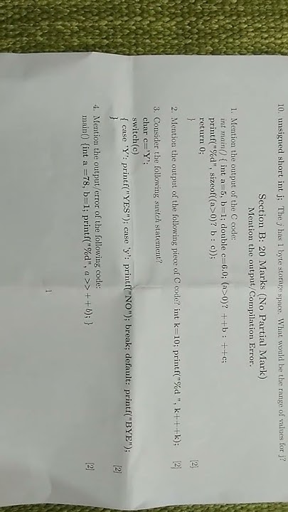 IIT BHU MIDSEM PAPER COMPUTER PROGRAMMING - YouTube