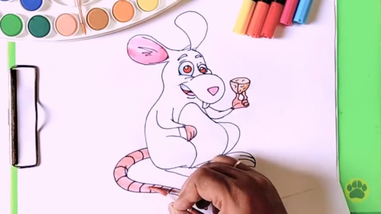 How to Draw a Cartoon Mouse - Step by Step Video for children - YouTube