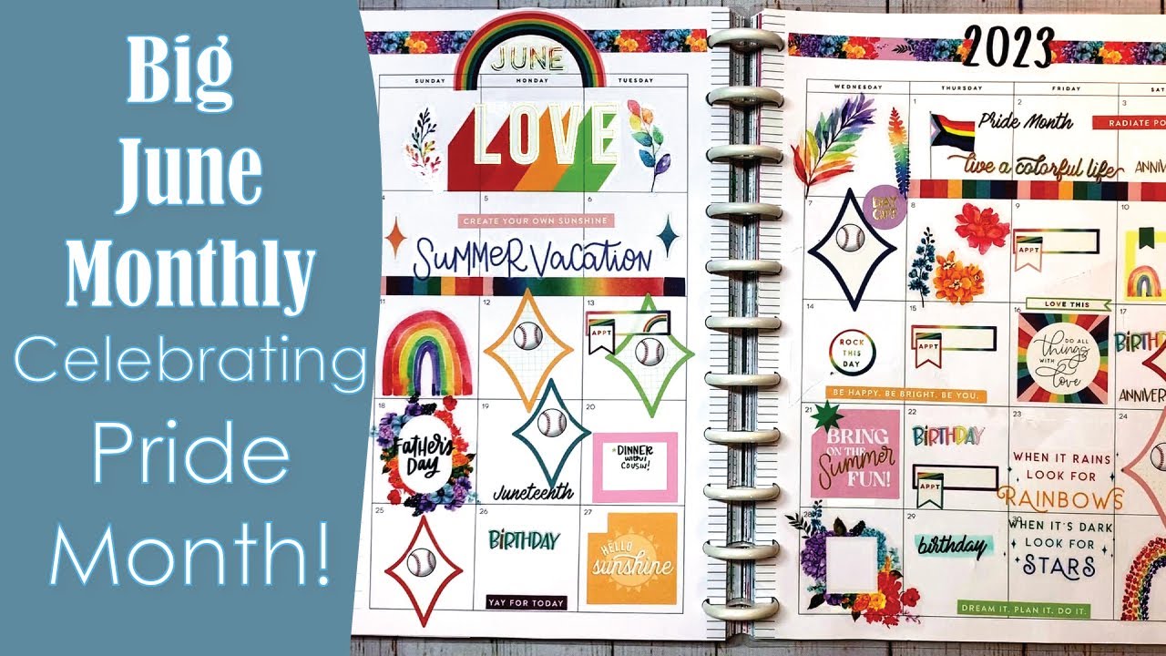 Big Vertical Happy Planner | June Monthly | Plan With Me! - YouTube