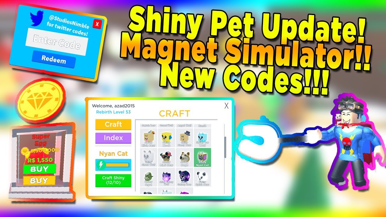 MAGNET SIM NEW CODES - UPDATE 6 - SHINY PET - YouTube