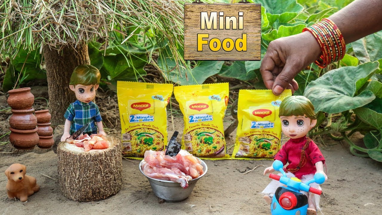 Miniature Chicken Maggi | Tiny Cooking | Mini Food Cooking - YouTube