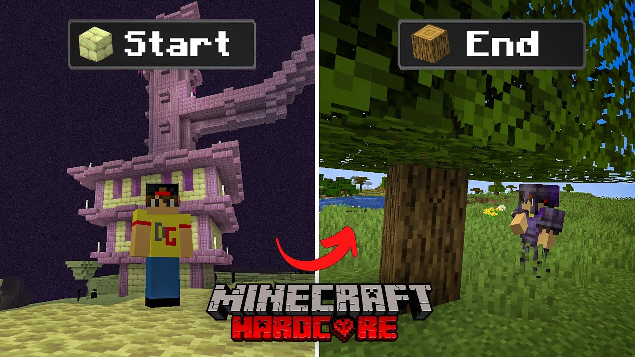 I Tried to Beat Minecraft Backwards in Hardcore Difficulty - YouTube