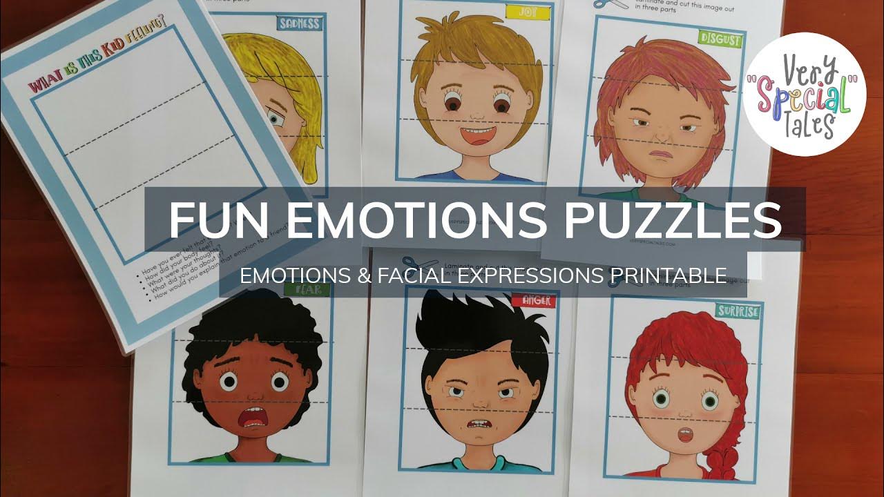Emotions Printable Puzzles - YouTube
