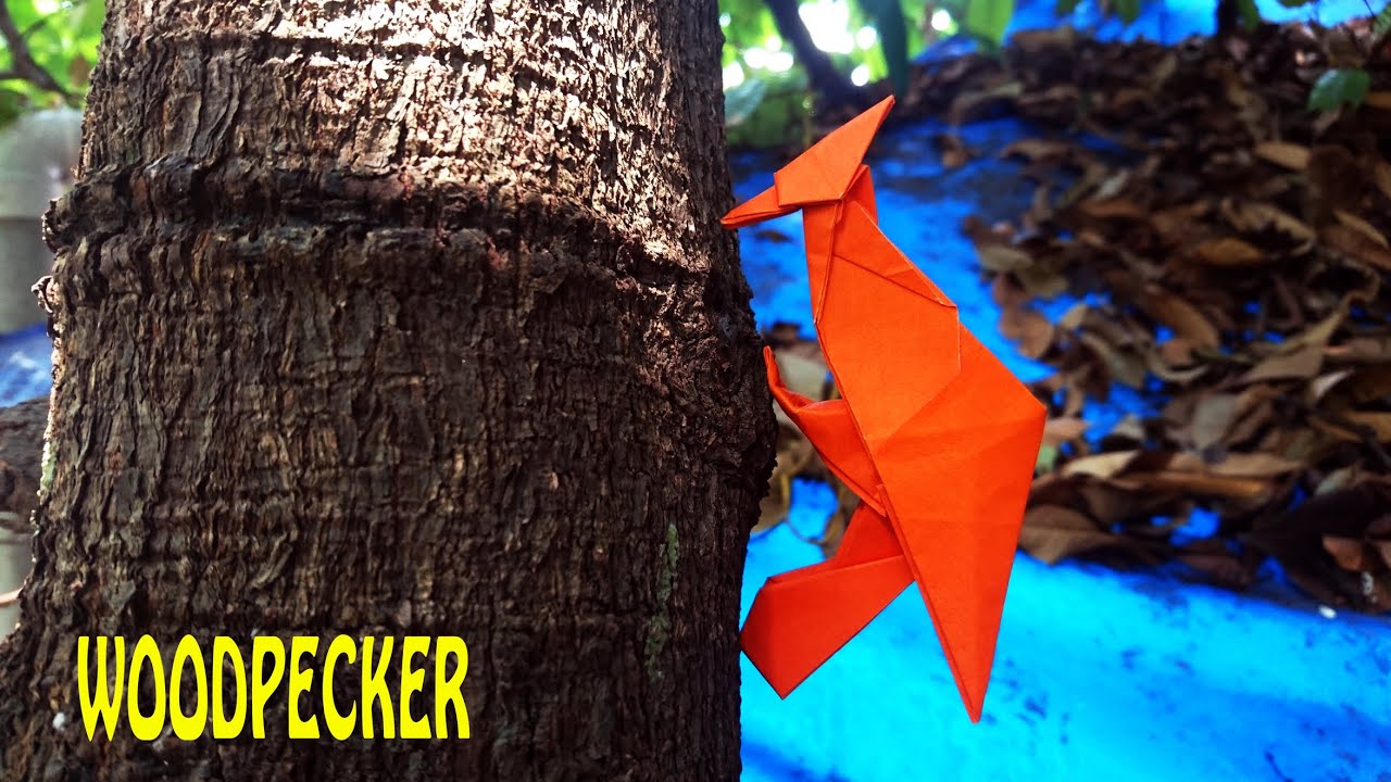 Origami Woodpecker | Origami bird | Origami Tutorial | Paper craft ...