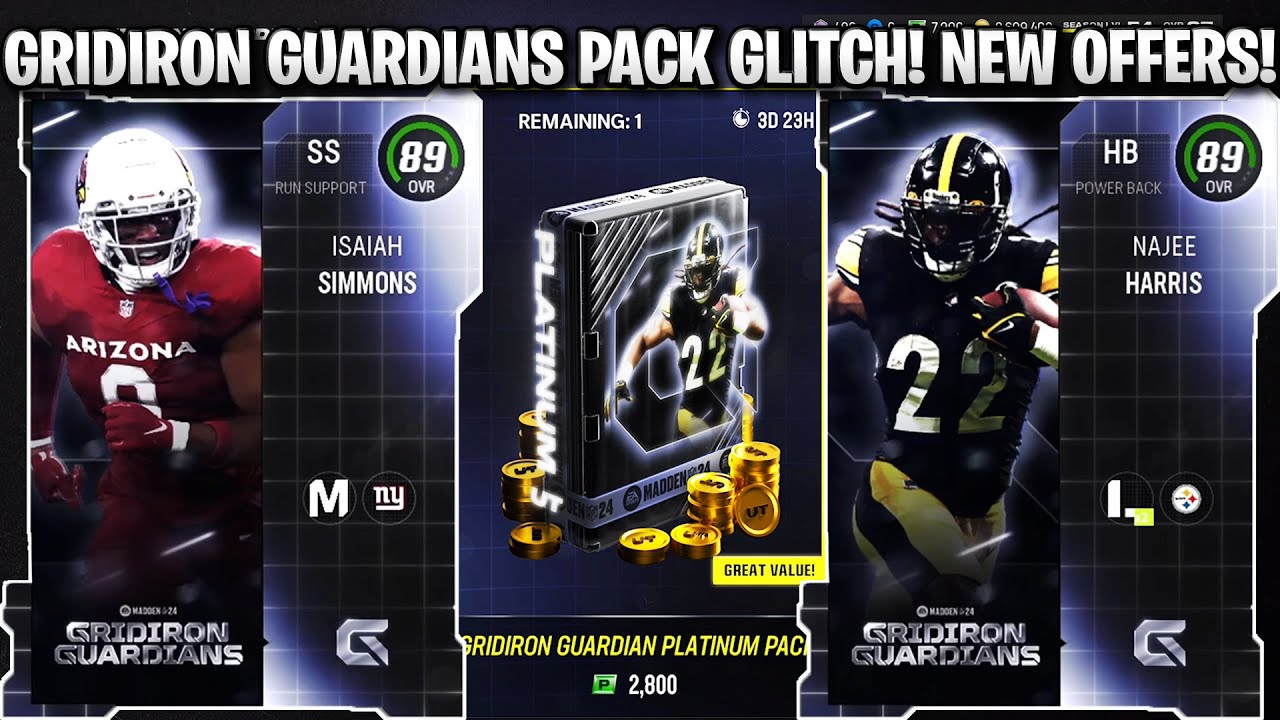 GRIDIRON GUARDIANS PACK GLITCH! NEW SPECIAL OFFERS! 89 SIMMONS, NAJEE ...