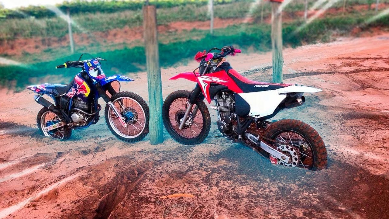 TESTEI A FORÇA DAS DUAS MOTOS DE TRILHA! Qual é mais forte ? *FEAT ...