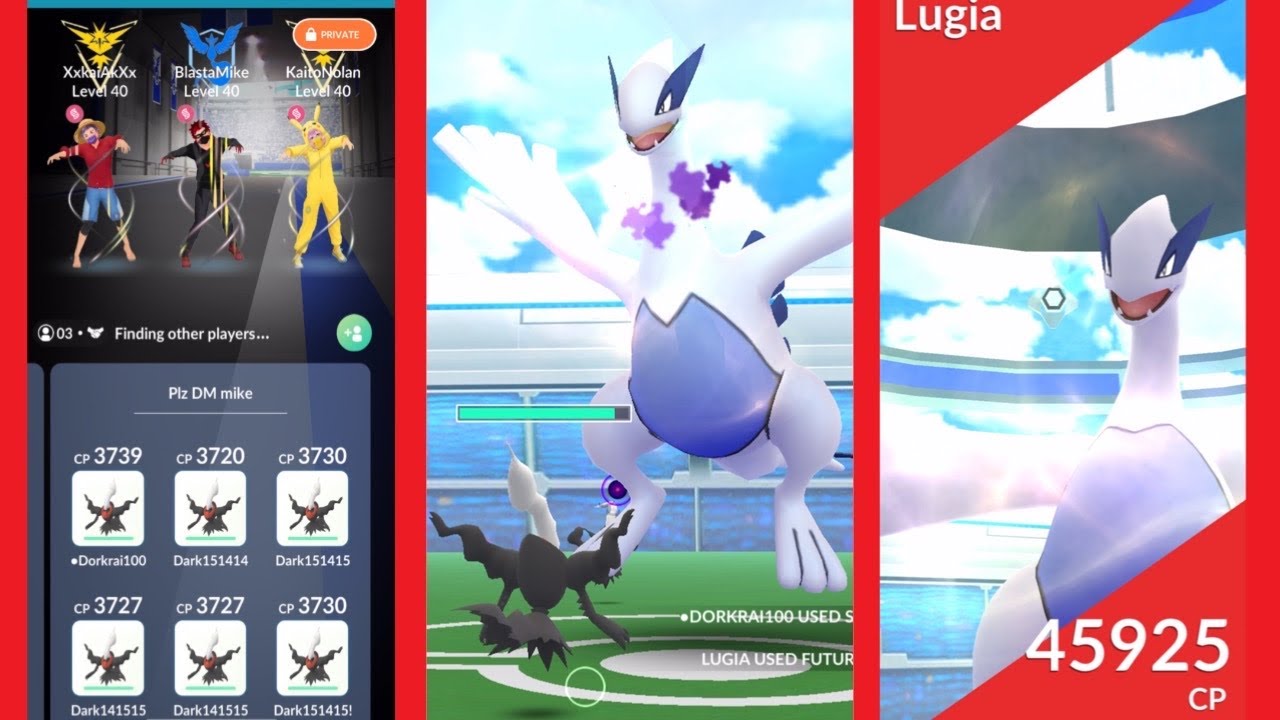 Darkrai vs Future Sight Lugia trio (no weather boost) - YouTube