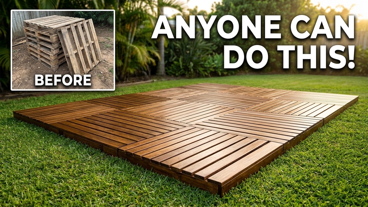 Pallet Deck Part 3: Creating and placing the pallet square - YouTube