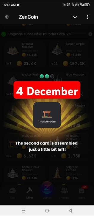 4 December ZenCoin Combo Card | ZenCoin Daily Combo | ZenCoin Combo Today #zencoin - YouTube