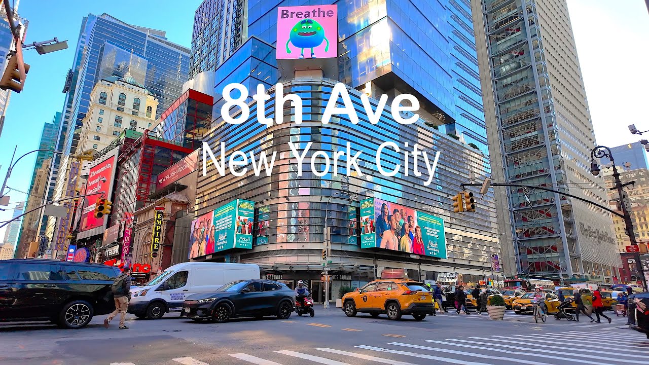 Walk in New York City 4K | 8 Avenue Manhattan, NYC ( 42nd Street to ...
