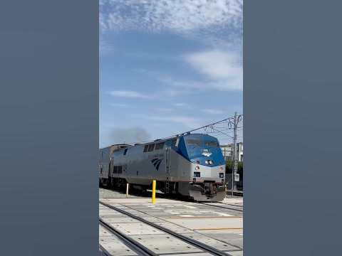 Amtrak P42 leads surfliner! #railfanning #passengertrain #amtrak #amtraktrain - YouTube