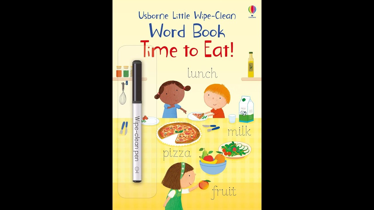 Usborne Little wipe-clean word books - Time to eat! - YouTube