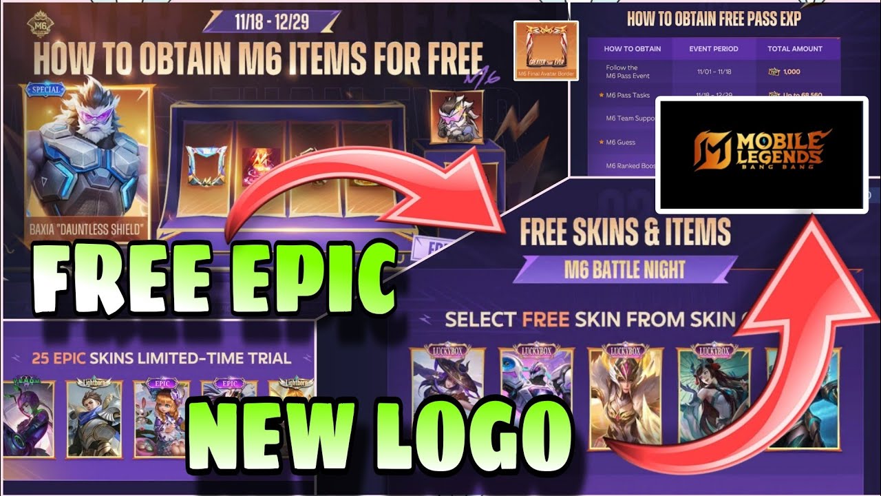 MLBB FREE EPIC SKIN + MLBB NEW LOGO || MLBB EVENTS - YouTube
