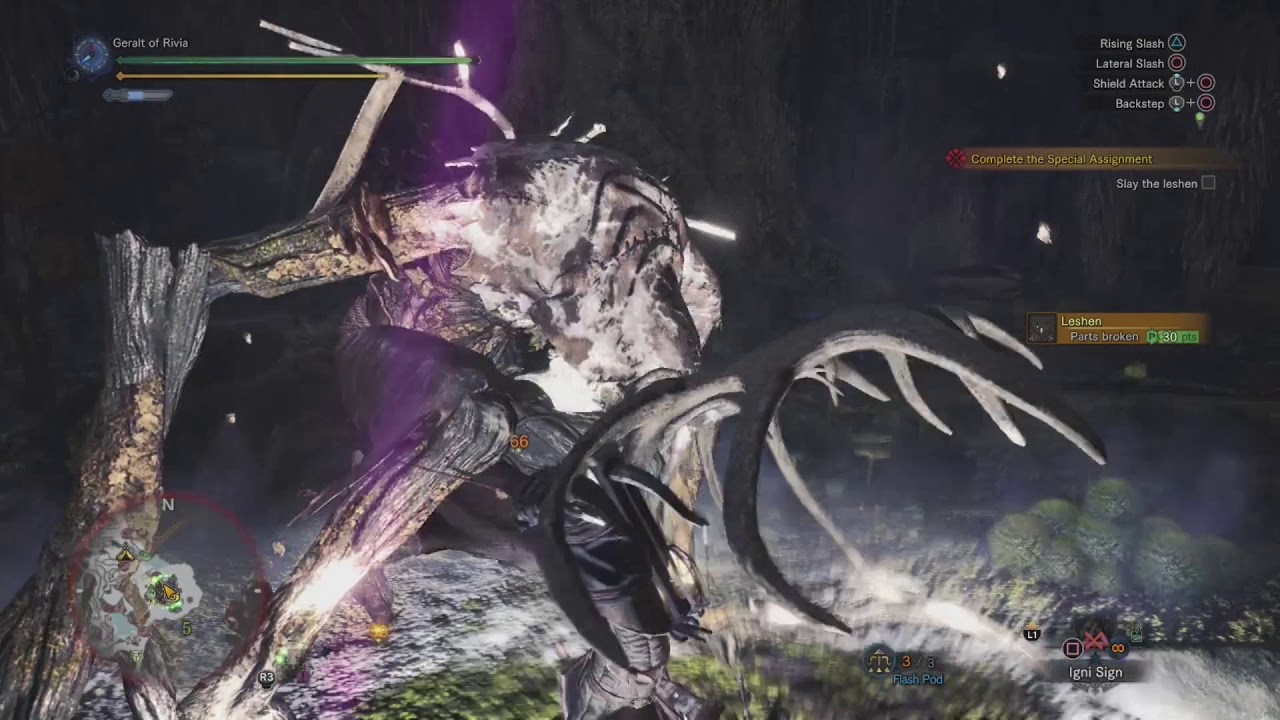 PS4 MHW - Leshen First Encounter (SnS) - YouTube