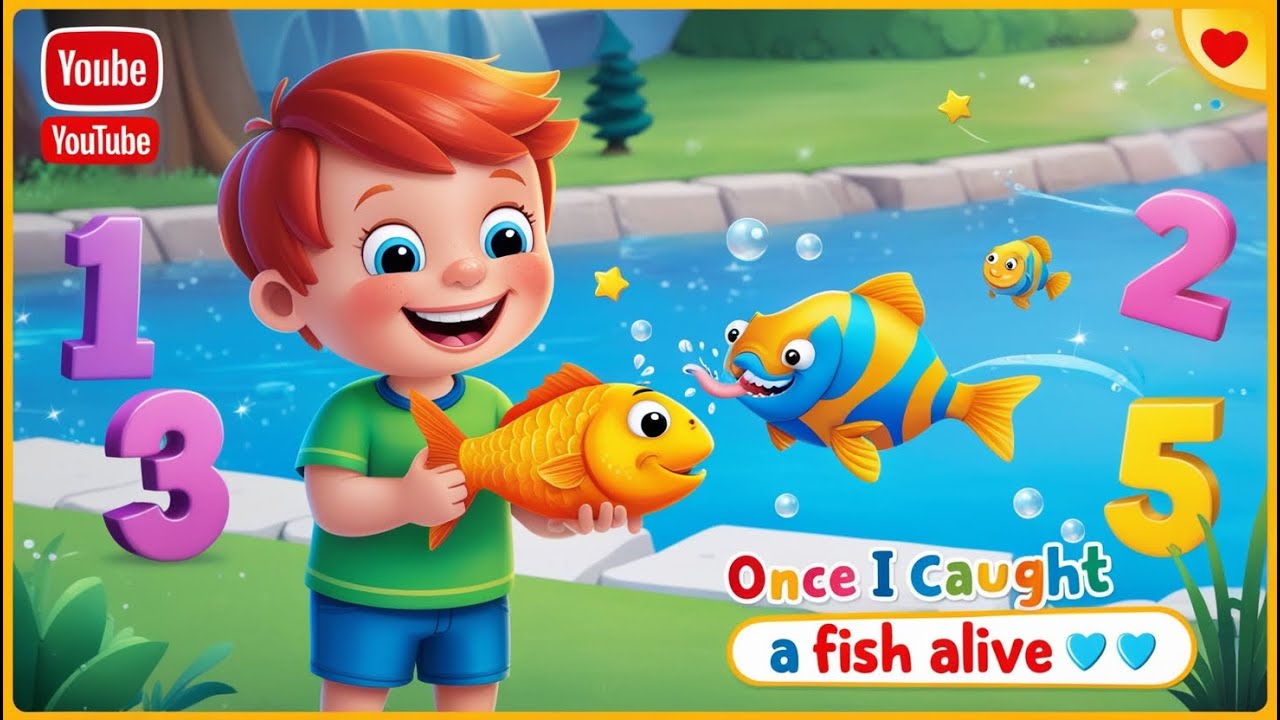 1, 2, 3, 4, 5, Once I Caught a Fish Alive! | Nursery Rhymes & Kids ...