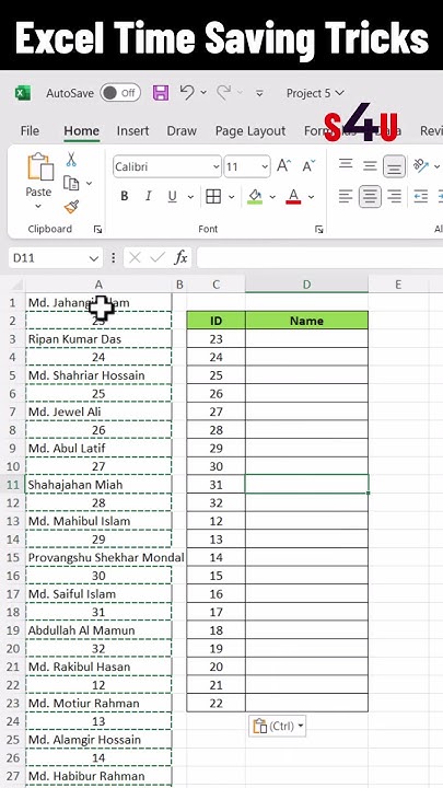 Excel time saving tricks #shortsfeed #shorts #short - YouTube