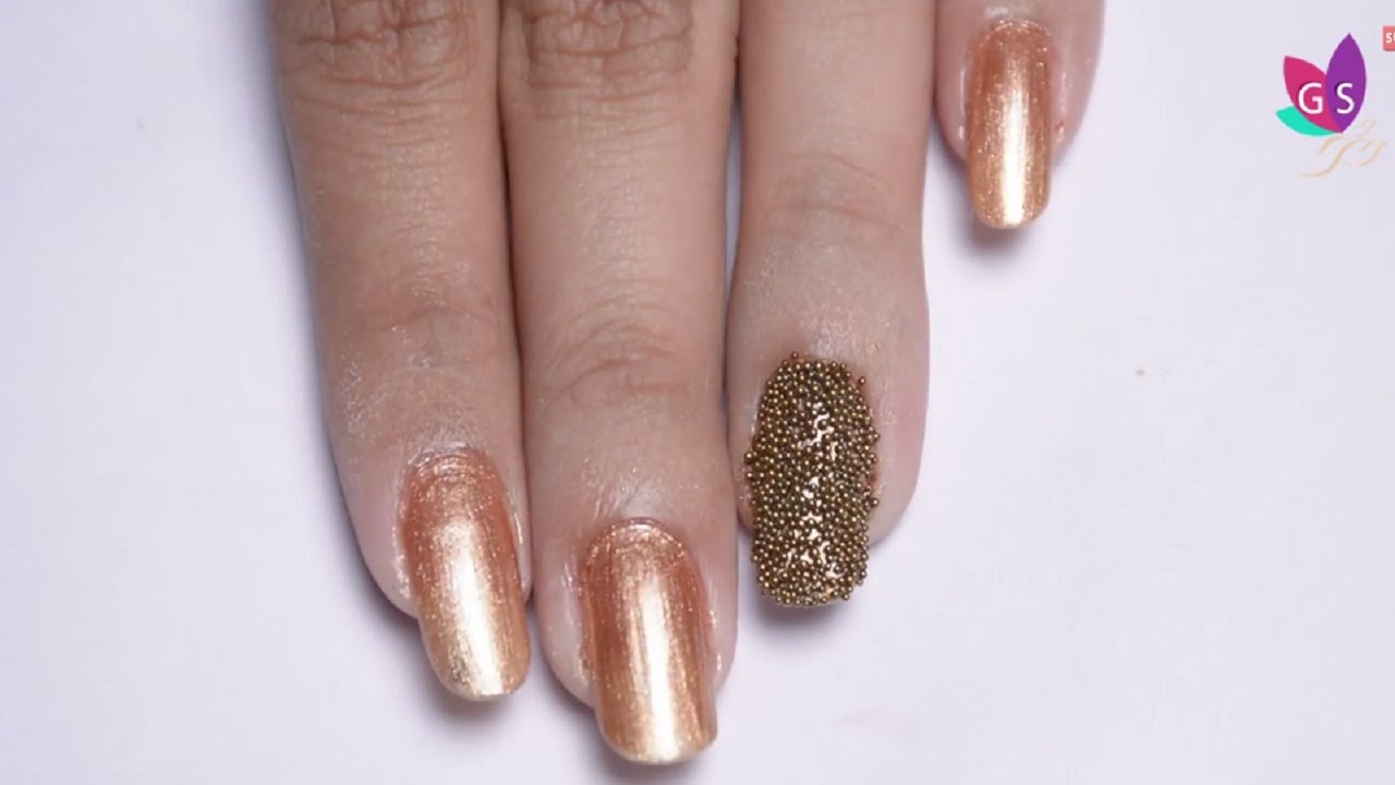 DIY Caviar Beads Nail Art Tutorial - YouTube