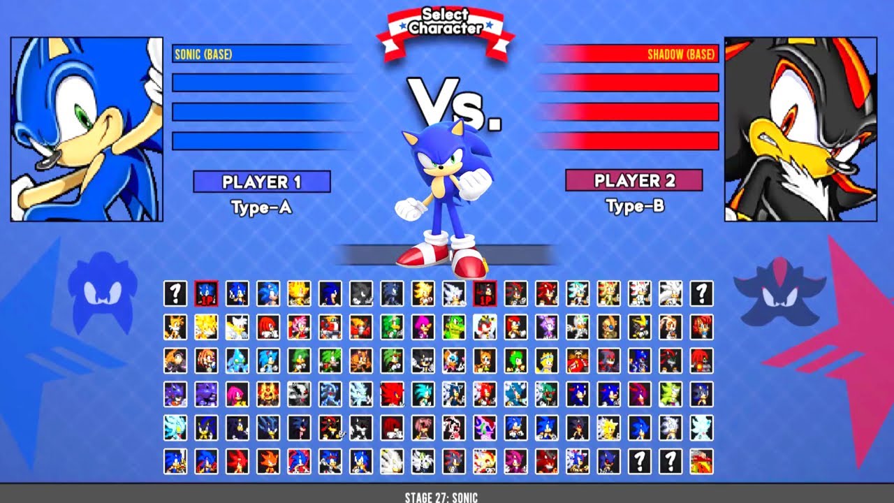 Sonic Base VS Shadow Base I Sonic Mugen Battle HD - YouTube