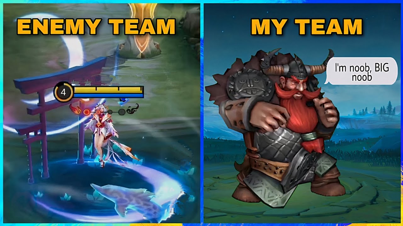 Pro enemy team vs my noob team in mobile legends bang bang - YouTube