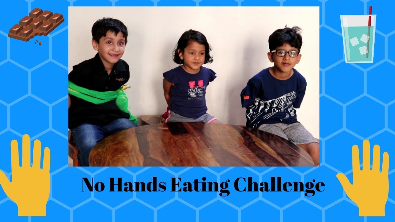 No Hands Eating Challenge | Funny Food Challenge | Indian kids Food ...