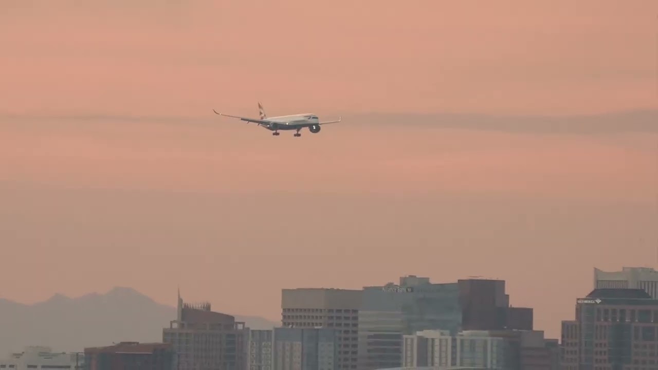 British Airways Airbus A350-1000 Epic Sunset Phoenix Landing - YouTube