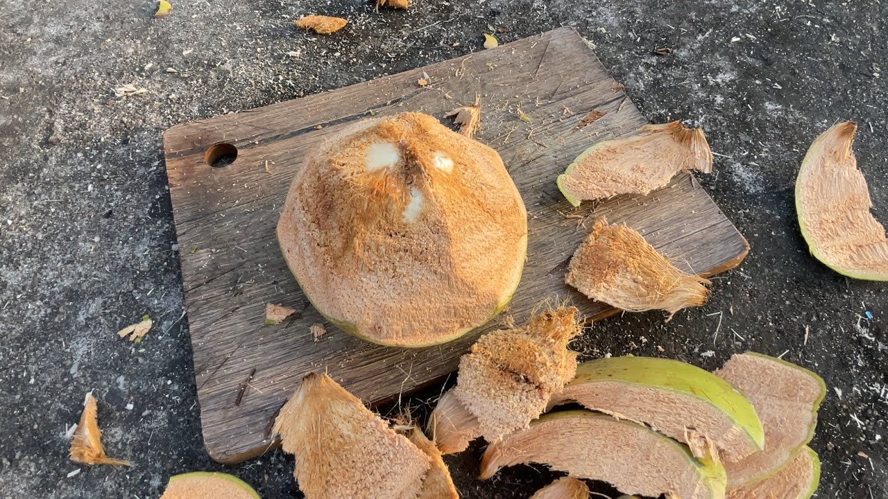 Perfect to cut or peel a coconut easily with less efforts - YouTube