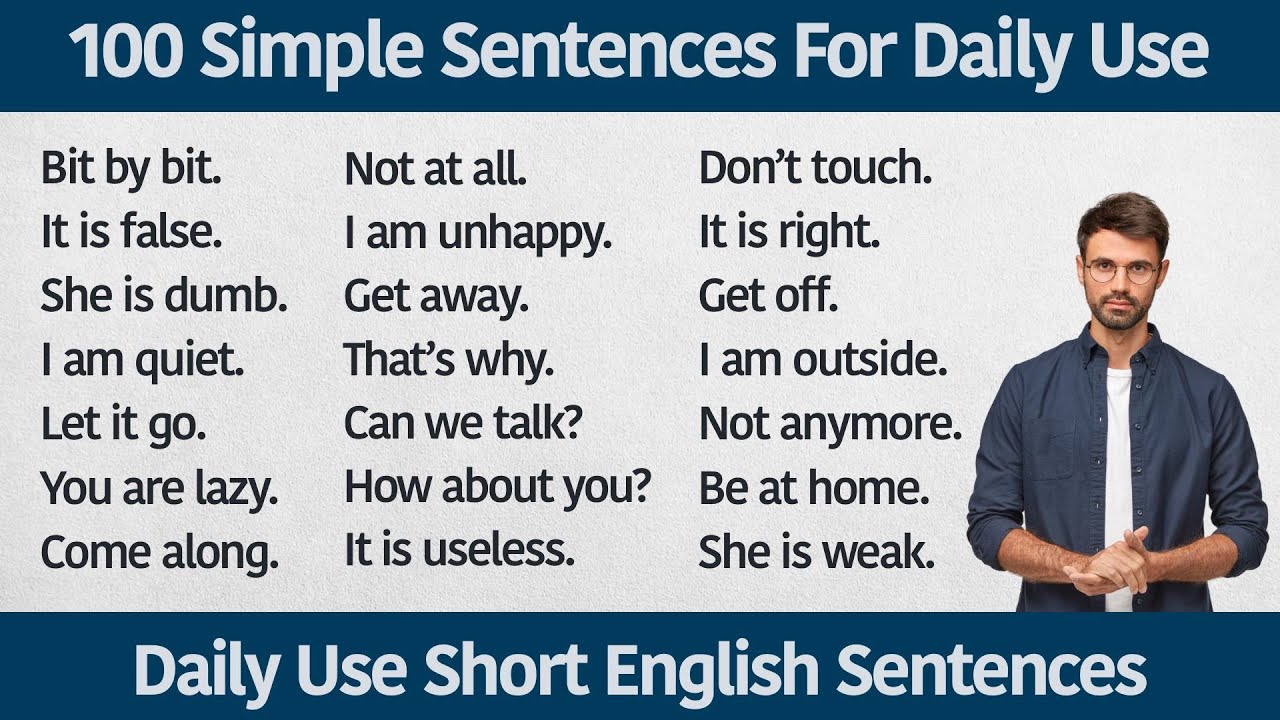 100 Simple Sentences For Daily Use || Spoken English Class || Simple ...
