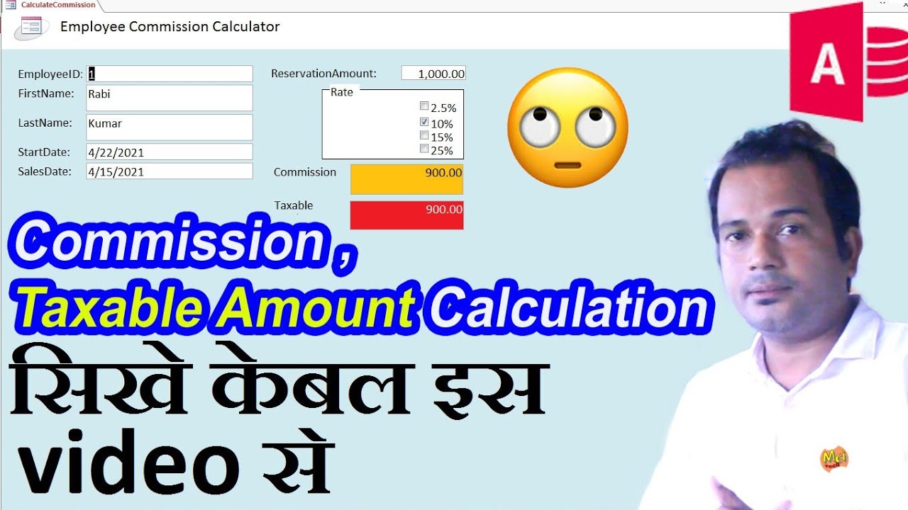 how to calculate employee commission in access, calculate taxable ...