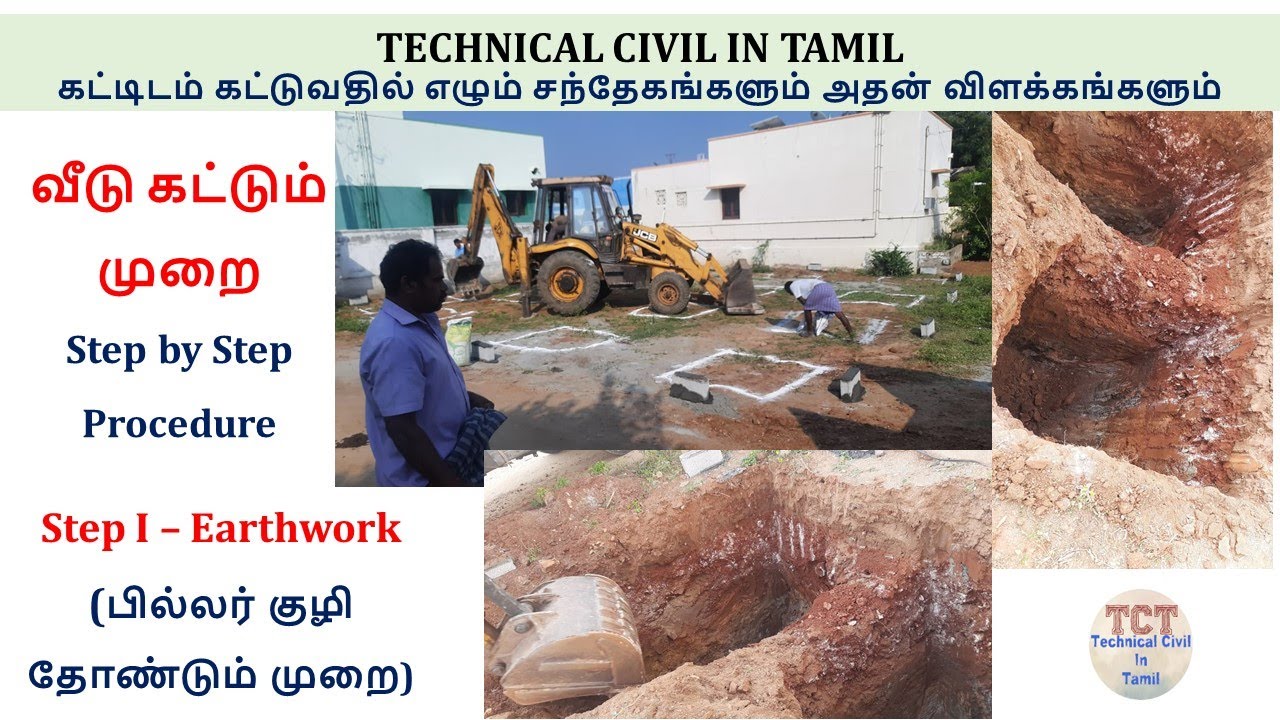 Building construction step by step procedure | step 1 Earthwork ...