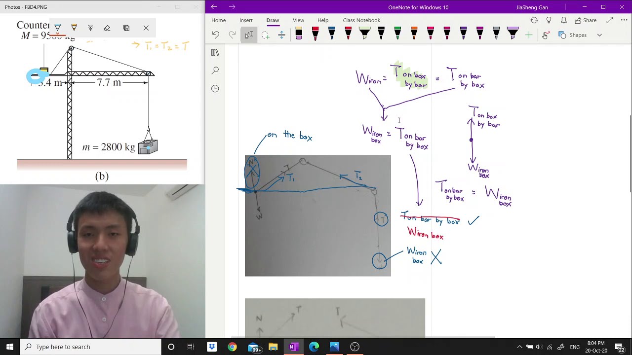 Free Body Diagram for Rigid Body Example 4 [Chapter 8: Rotation of ...