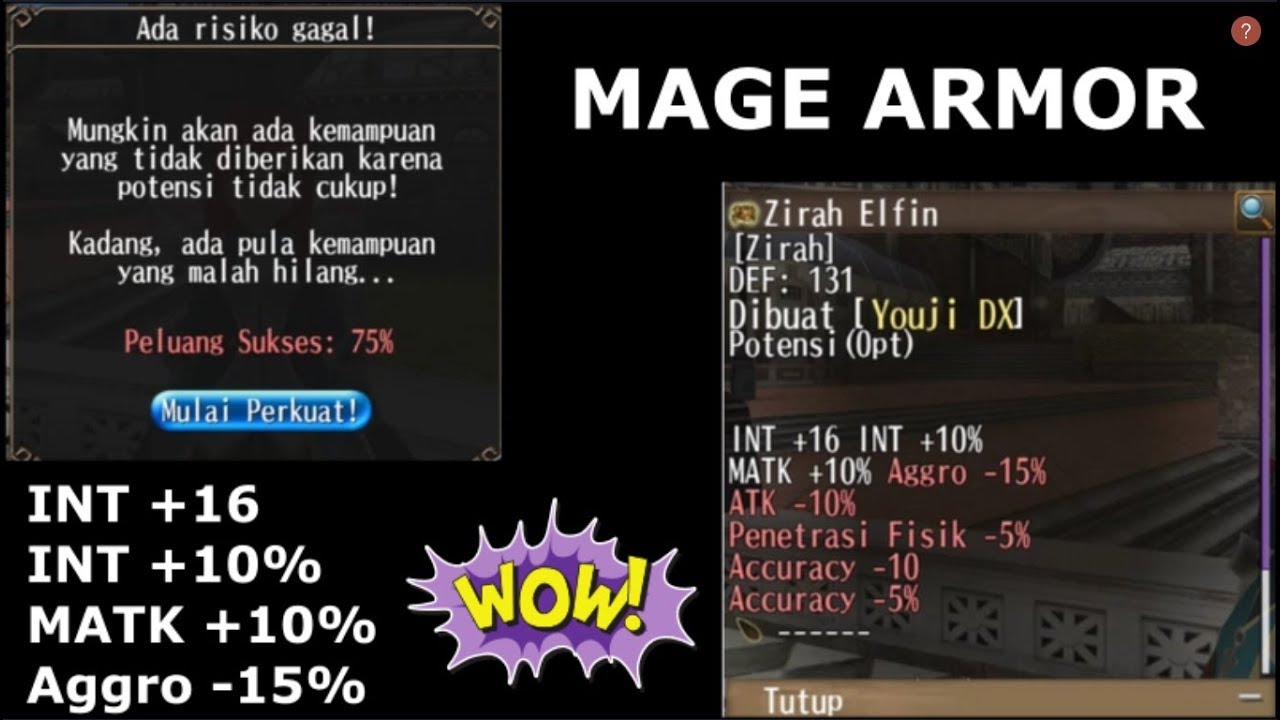 Toram Online l FILL ARMOR IM10%INT16-Aggro15% (Best Armor For Mage ...