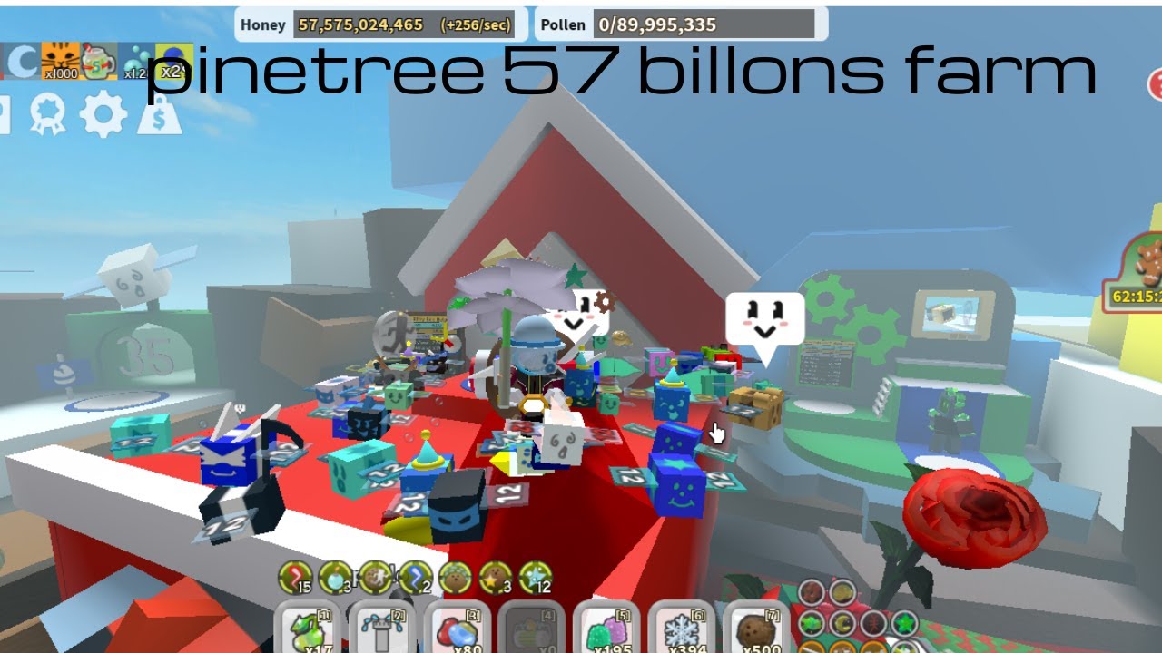 pinetree 57 billons farm(Bee Swarm Simulator)blue hive - YouTube