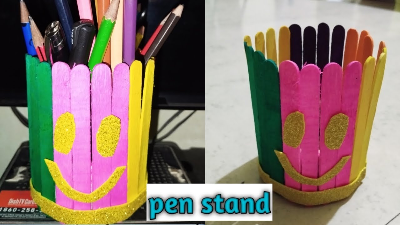 Smiley!! Pen Stand Making at Home/Candy Stick Craft Idea/DIY Popstic ...