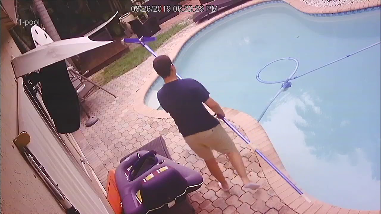 Pool fail in backyard with phone - YouTube