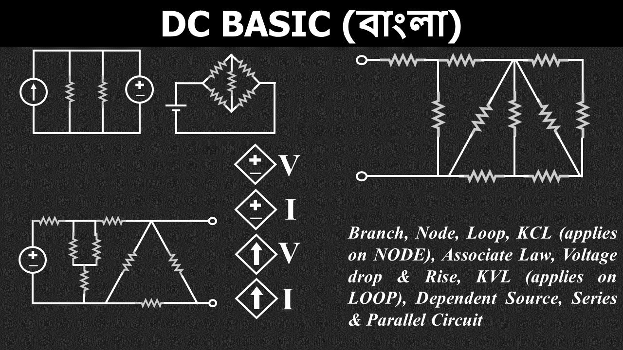 Dc Basic বাংলা Branch Node Loop Kcl Kvl Dependent Source Series And Parallel Circuit
