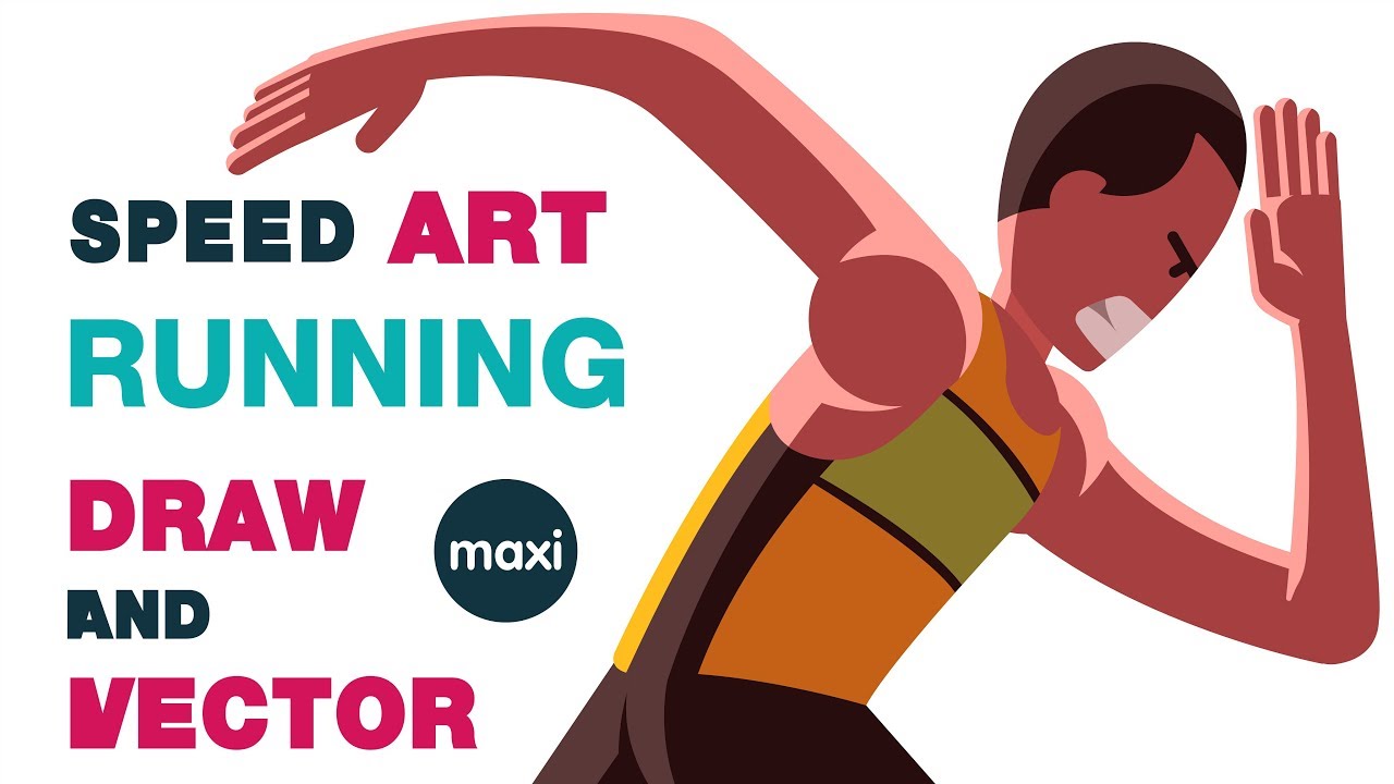 Flat Character runner | Graphic Design | Illustrator | Speed Drawing ...