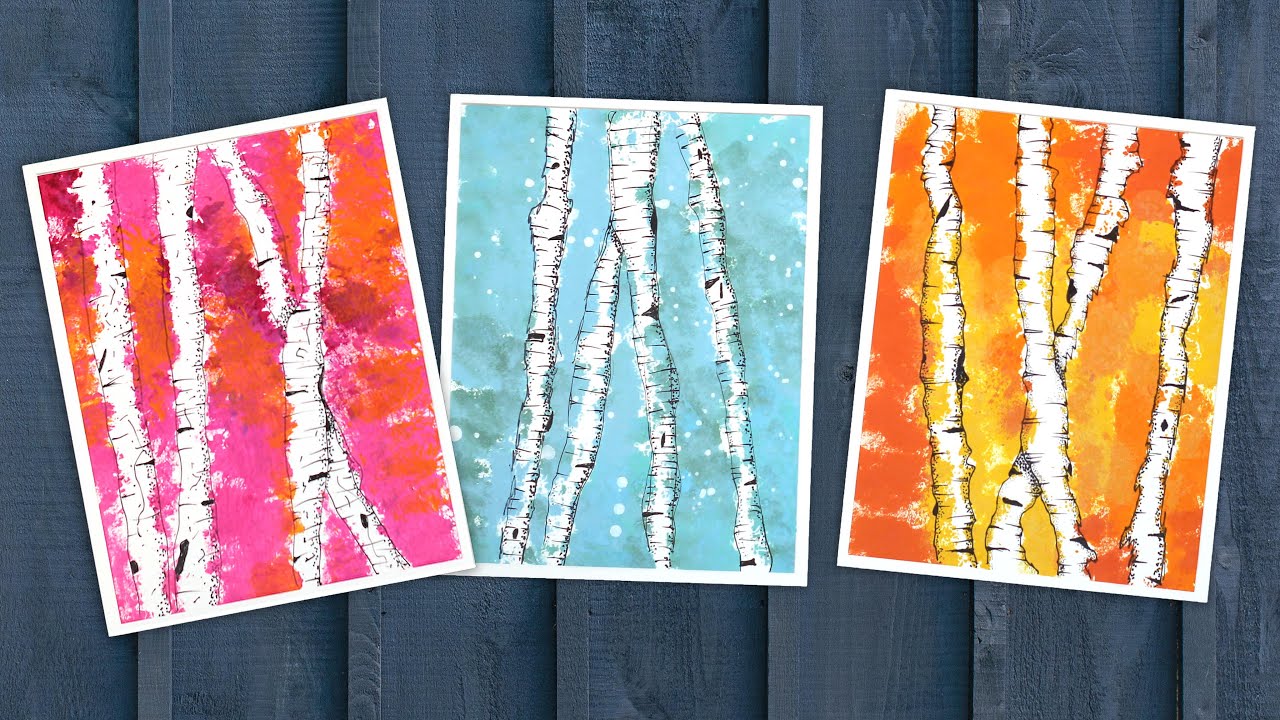 Yarn Trees Technique - YouTube