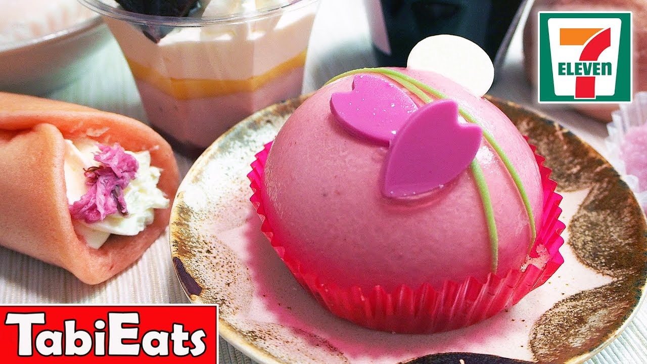 Trying Japan 7-11 Sakura Desserts 2018 - YouTube
