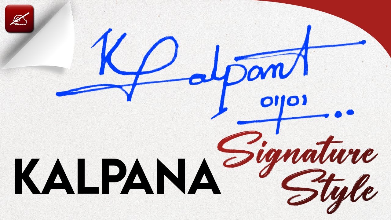 ️ Kalpana Name Signature Style | K signature style easy | How to create ...