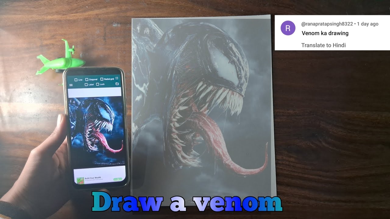 How to draw a venom//step by step//outline tutorial:#art - YouTube