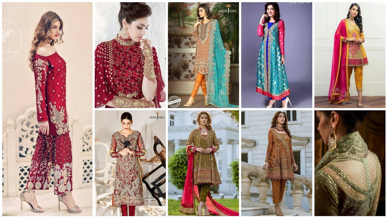 Top 50 Colour contrast golden Work Wedding & Party Wear Dresses ...